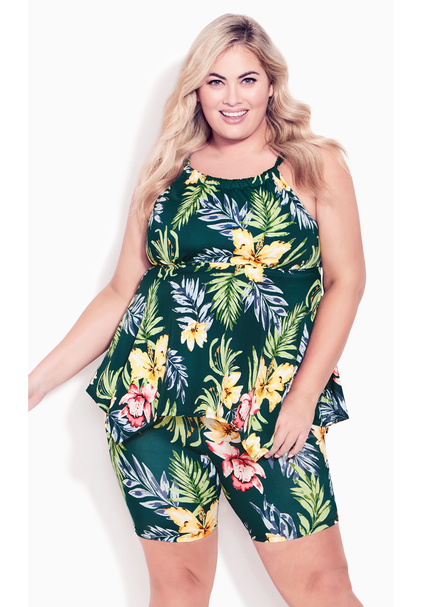 Handkerchief Print Tankini Top | Woman Within