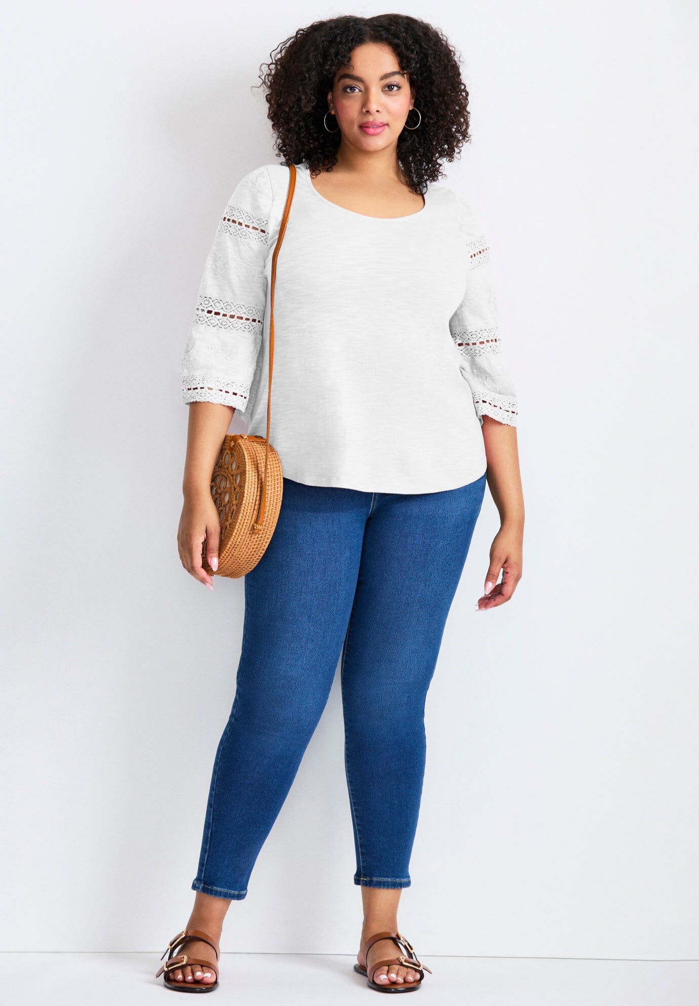 Eyelet Trim Tee | Woman Within