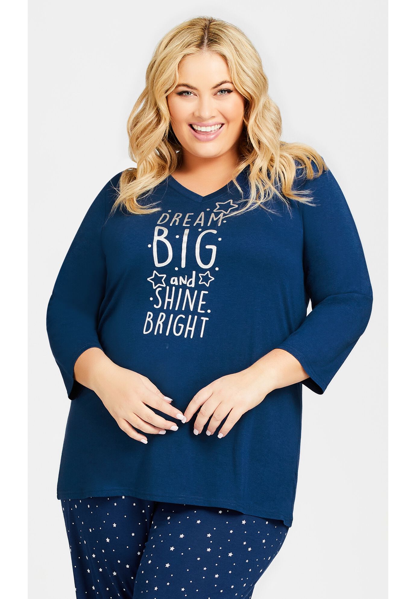 3/4 Sleeve Dream Big Sleep Top | Woman Within