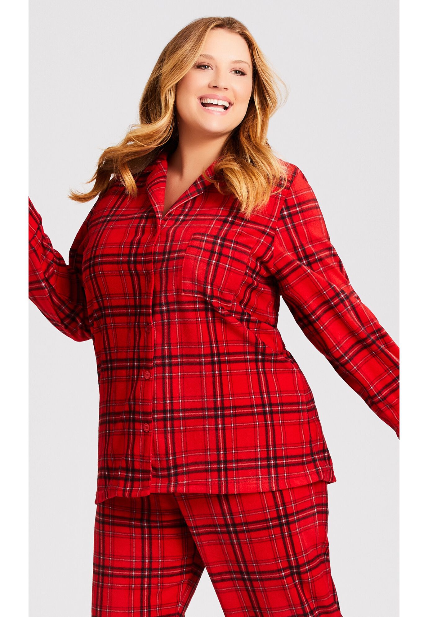 Fleece Check Sleep Top | Woman Within
