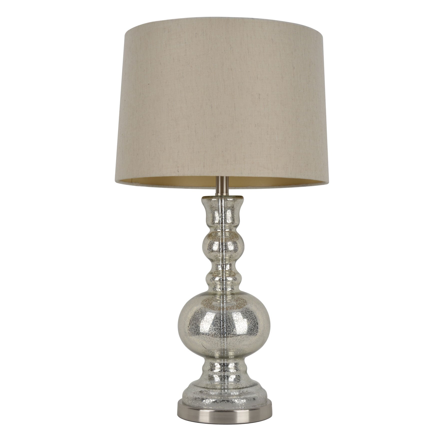 29½" Mercury Glass Lamp with Linen Shade | Woman Within
