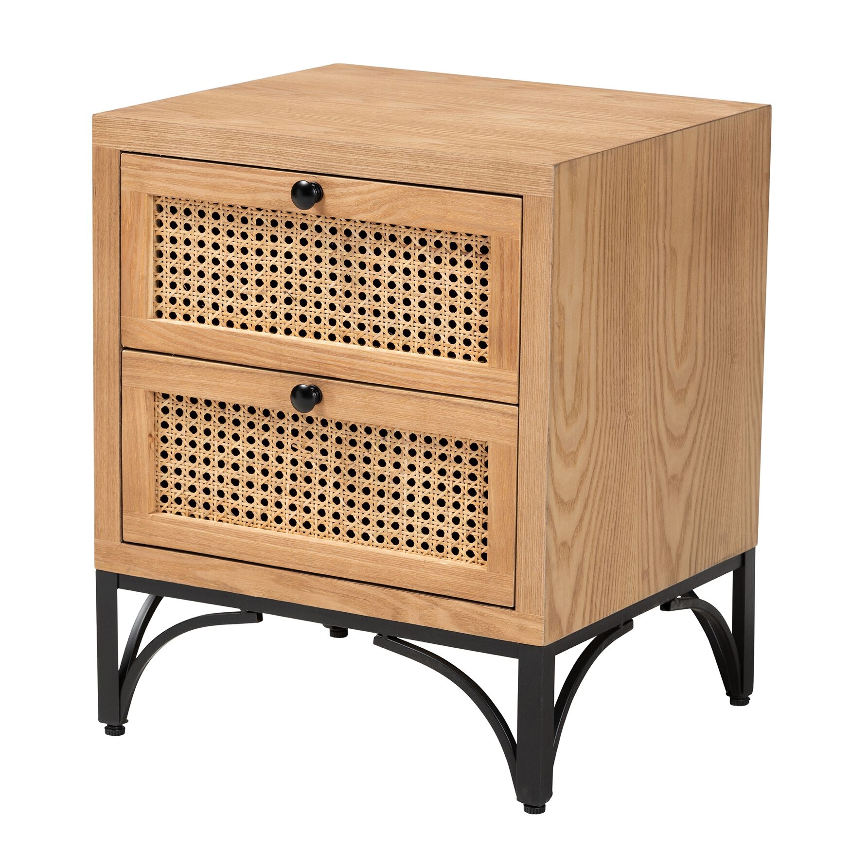 Weslan 2-Drawer Mid-Century Nightstand, 4462384 | Woman Within