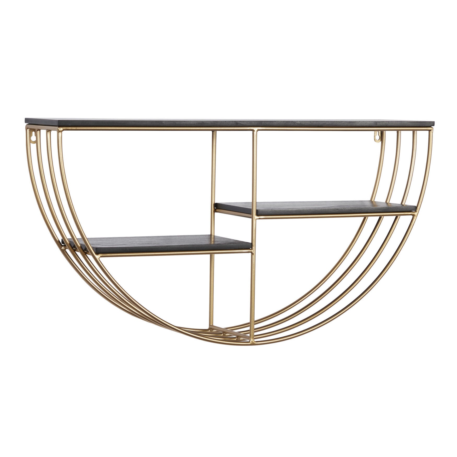 Gold Wood Wall Shelf - Contemporary Design, Gold | Woman Within