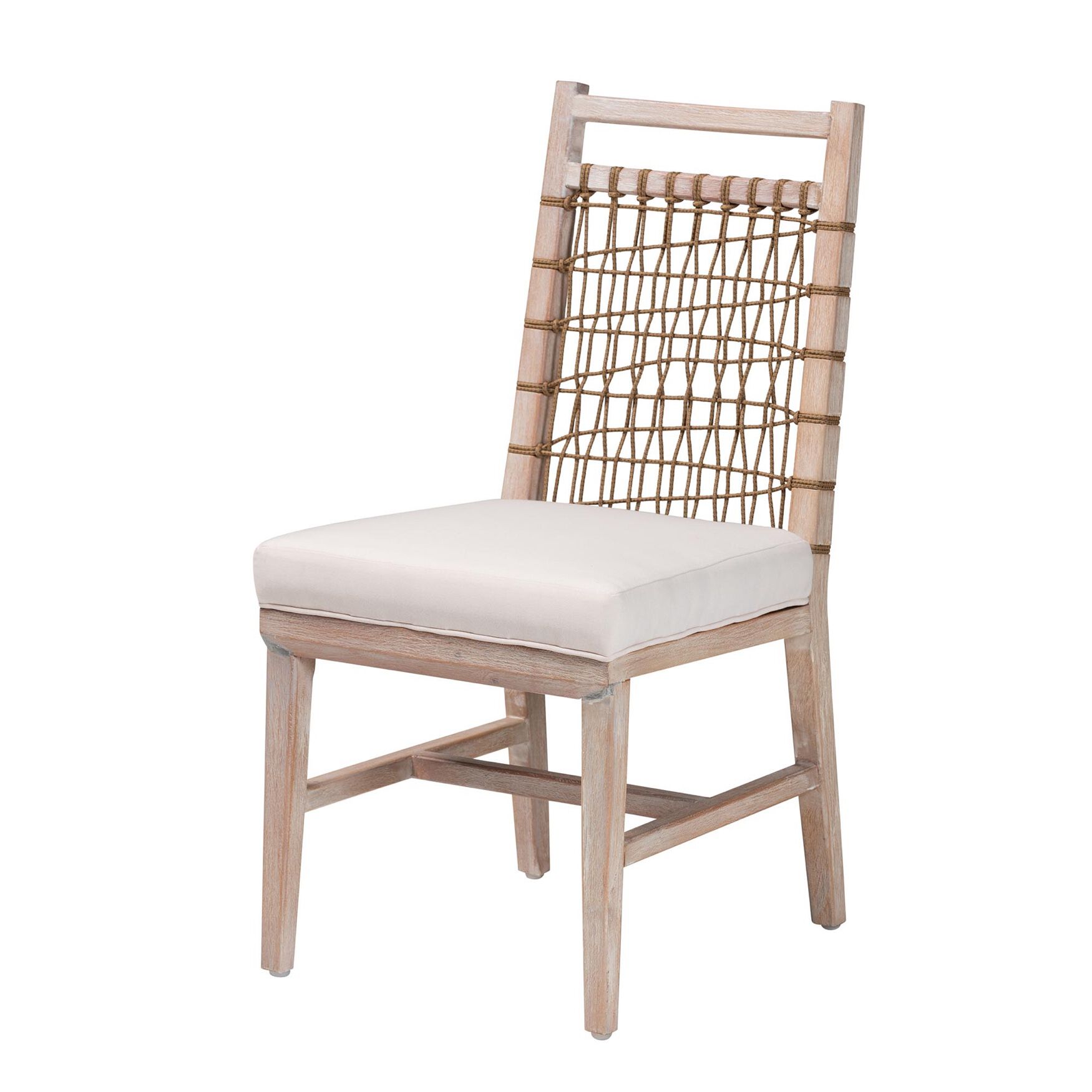 Ulric Bohemian Mahogany Wood Dining Chair, White | Woman Within