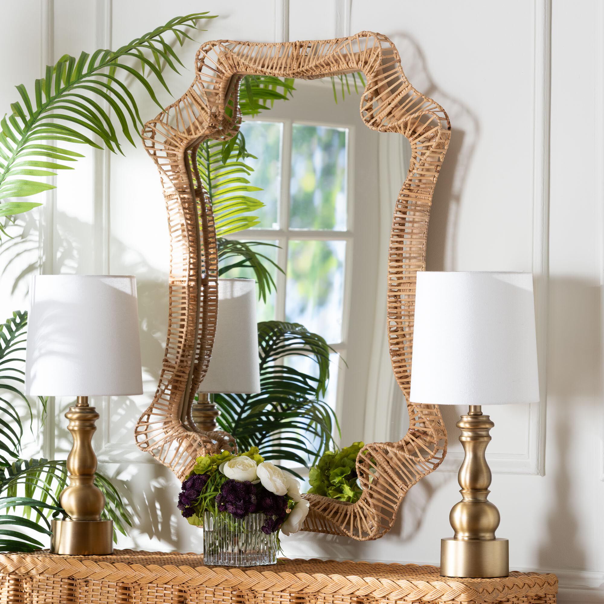 Yusra Natural Rattan Wall Mirror | Woman Within