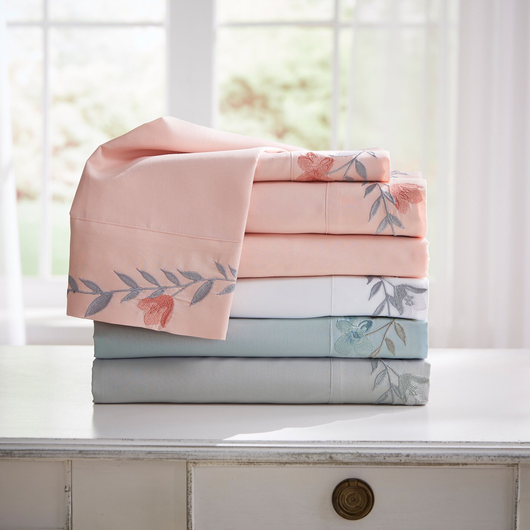 Embroidered Microfiber Sheet Set - Ultra Soft Bedding | Woman Within