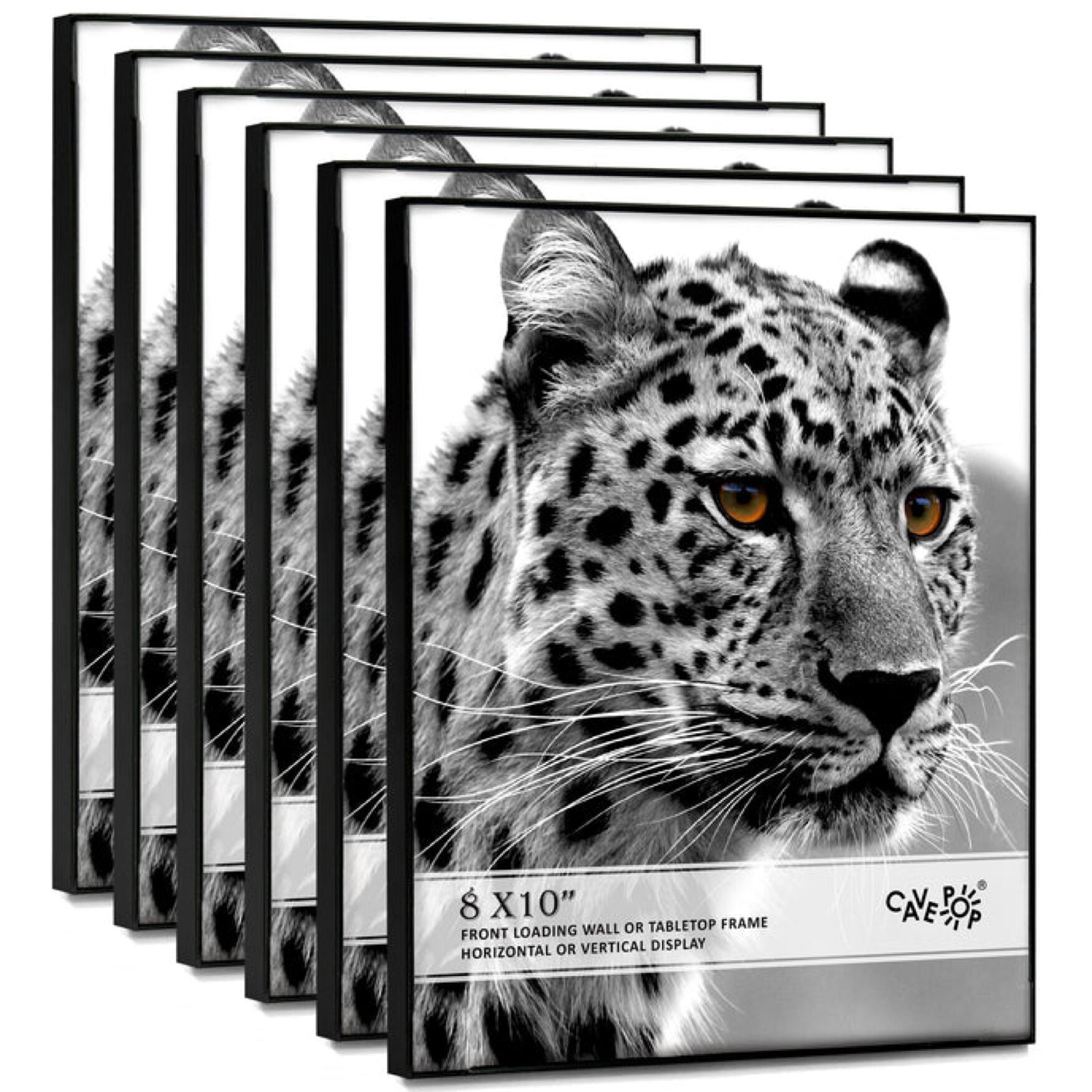 Slim White Edge Picture Frames Set of 6, Black | Woman Within