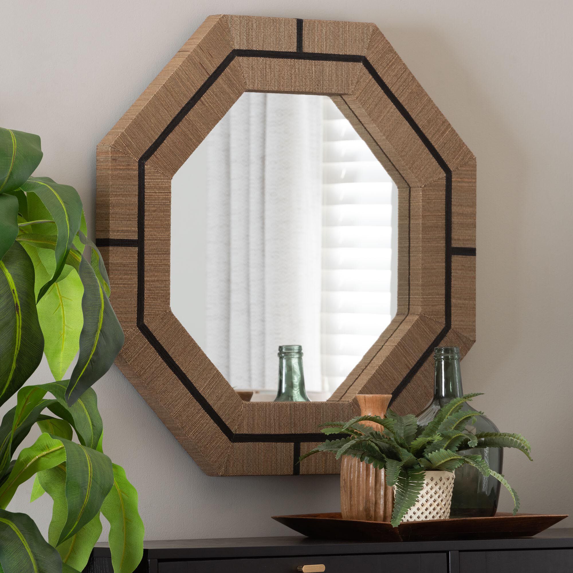 Mirai Bohemian Woven Grasscloth Accent Mirror | Woman Within