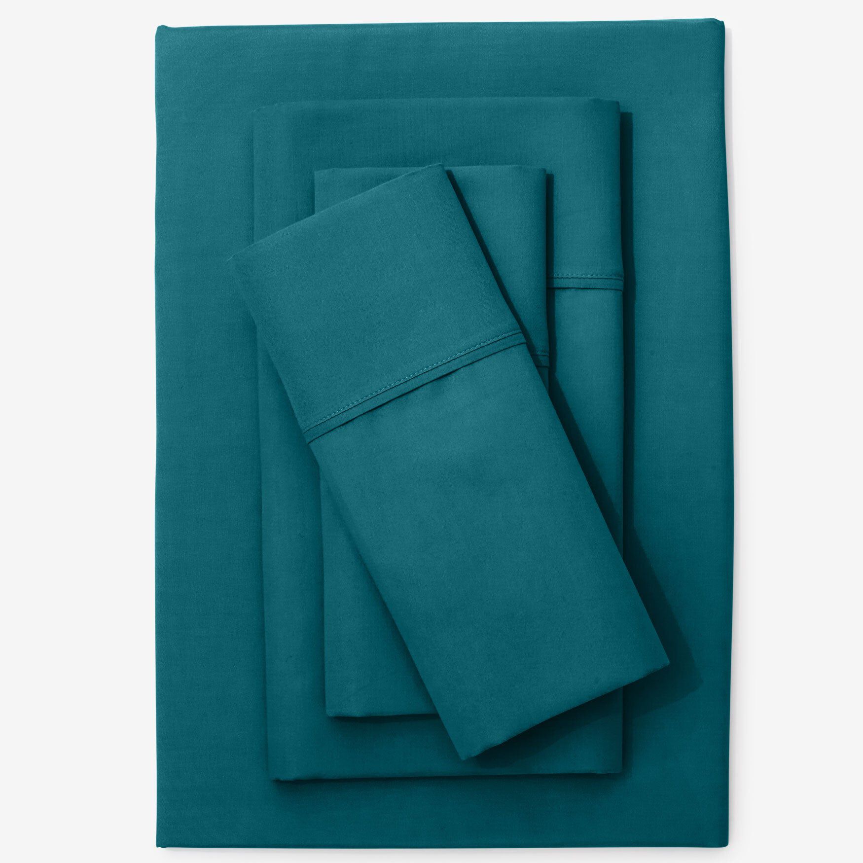 500 Thread Count Cotton/Poly Sheet Set, Peacock | Woman Within