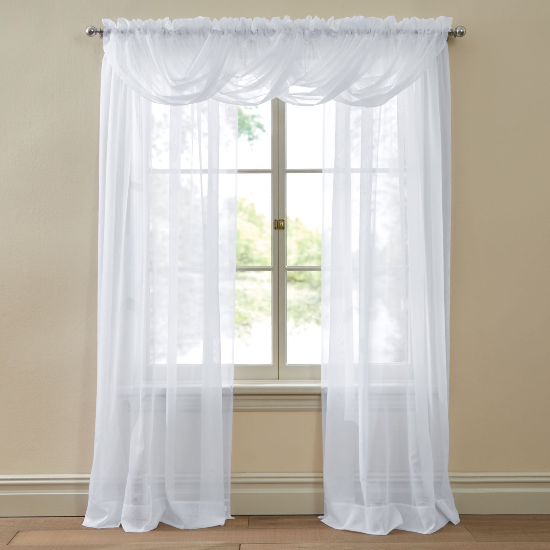 BH Studio Sheer Voile Toga Valance | Woman Within