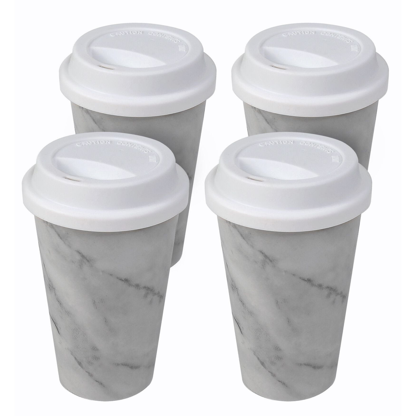 Porcelain Marble Travel Mugs - Set of 4, 4447384 | Woman Within