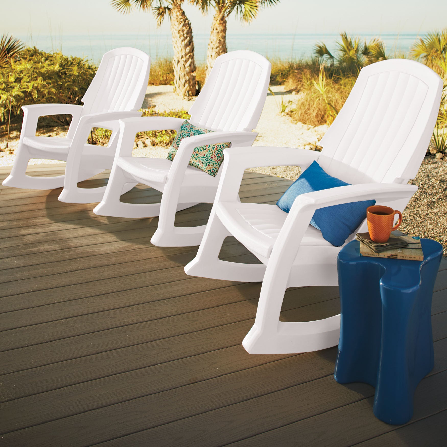 Resin Rocker - Heavy Duty Outdoor Chair, Hunter Green | Woman Within