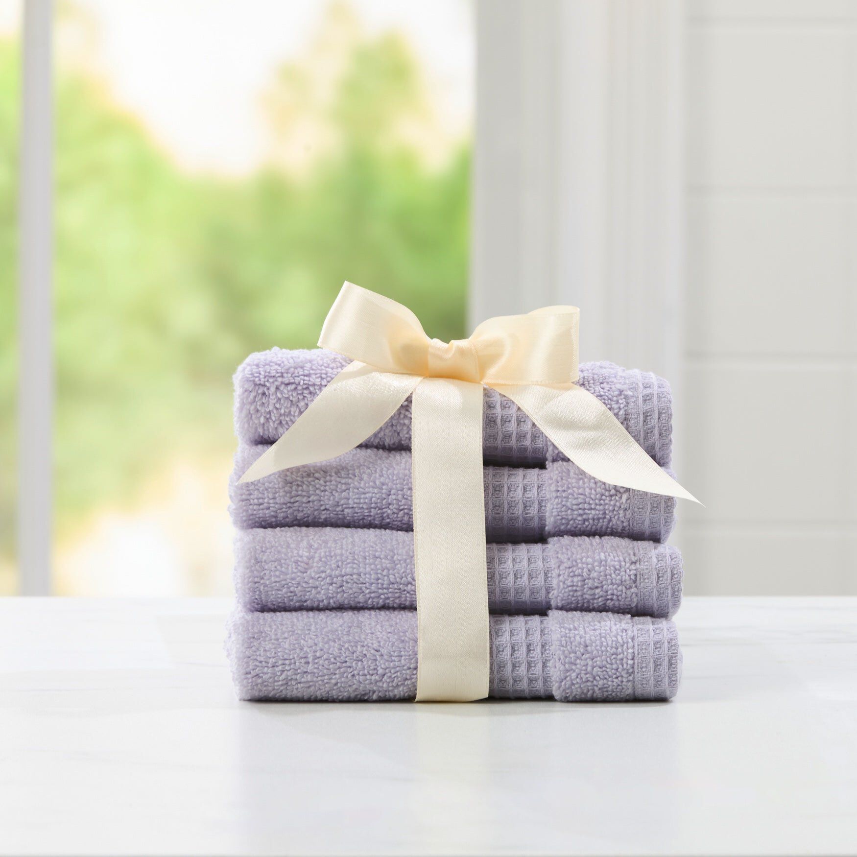 BH Collection Waffle Quick Dry 4-PC Wash Cloth Set | Woman Within