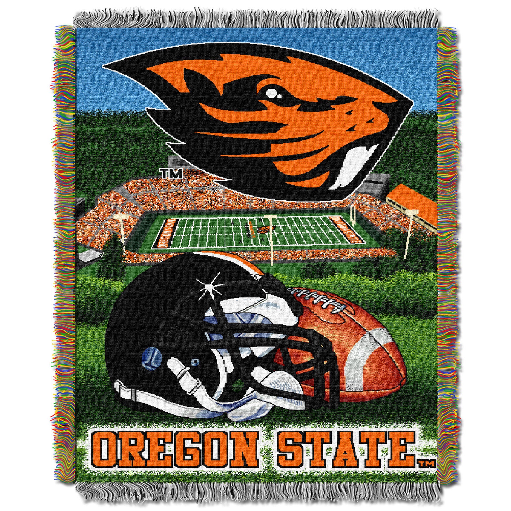 NCAA Oregon State Woven Tapestry Throw 48"x 60", 4401819 | Woman Within