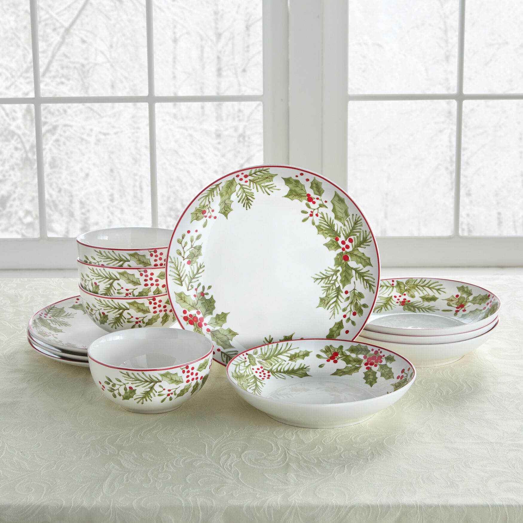 12-pc. Festive Berry Dinnerware Set | Woman Within