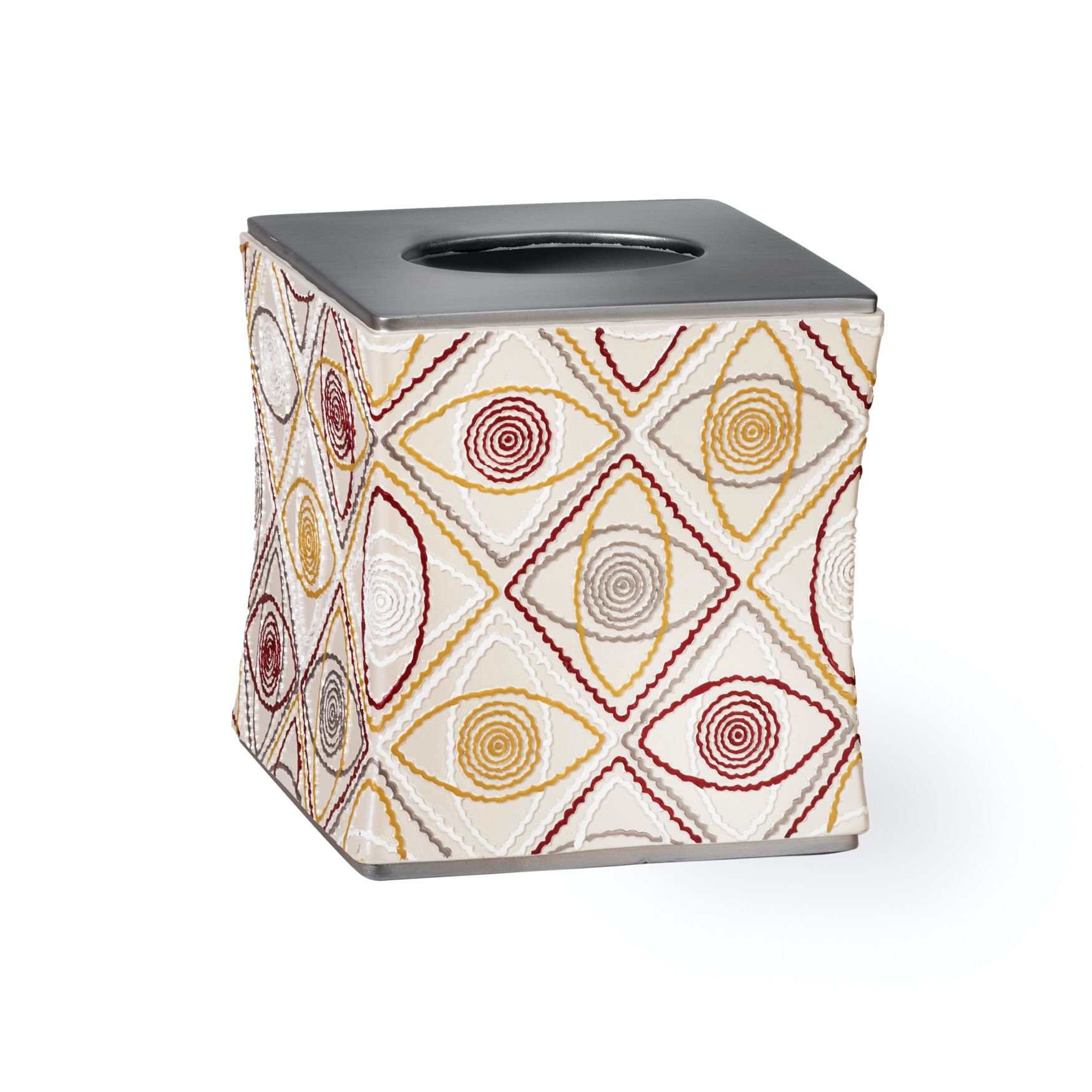 Sedona Tissue Box Bath Accessory Resin Design, Beige | Woman Within