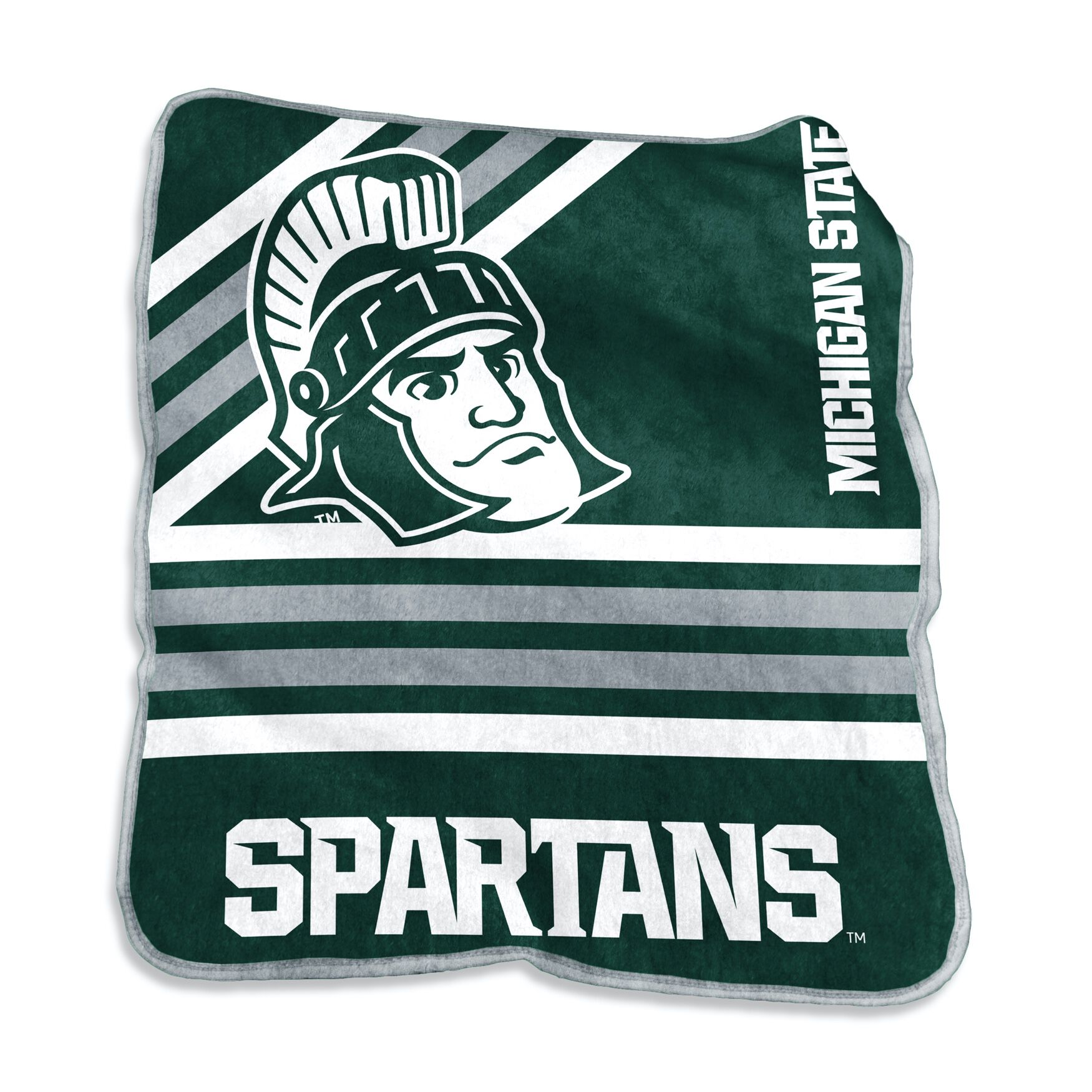Plush Michigan State Raschel Throw Blanket, Multi | Woman Within
