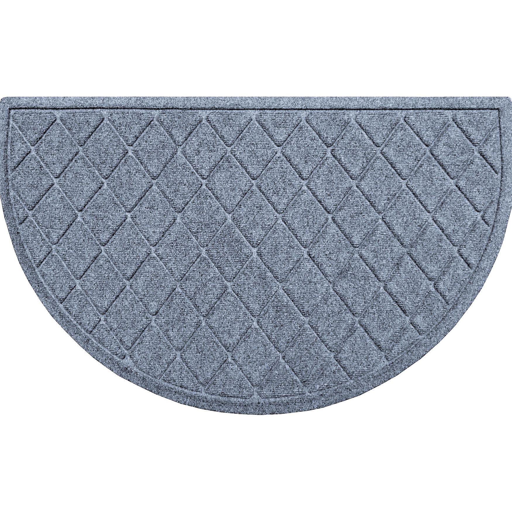 WaterHog Argyle Oval Mat - Durable & Fade-resistant, Gray | Woman Within