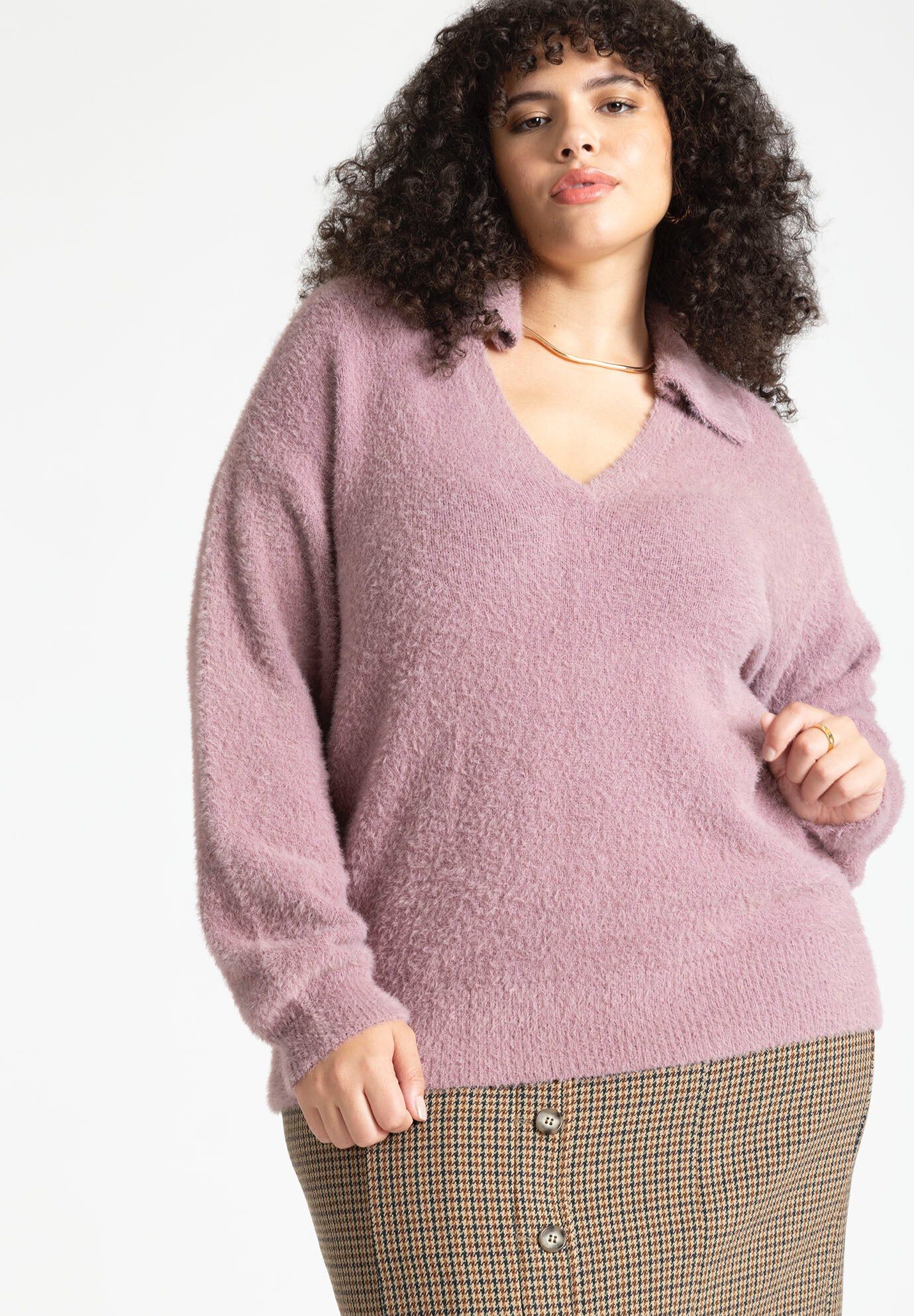 Wide Collar Relaxed Sweater | Woman Within