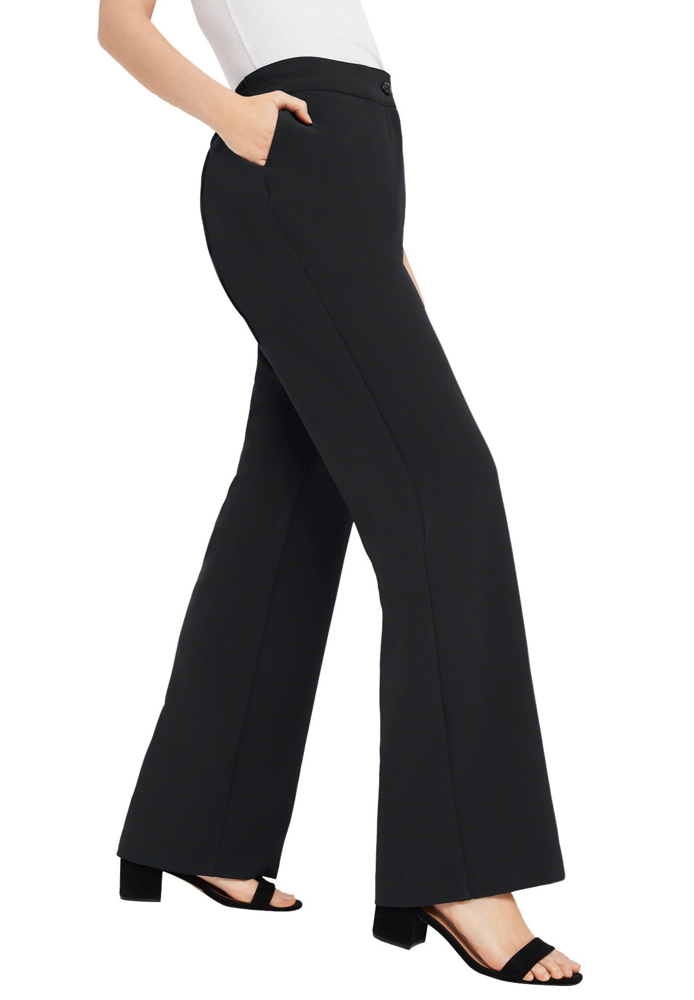 Tummy Control Bootcut Pant for Plus Size, Black | Woman Within