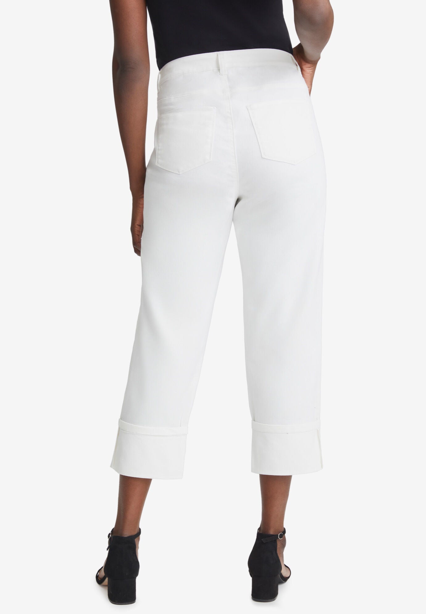 Stretch Denim Girlfriend Jeans with Cuffs, 4466501 | Woman Within