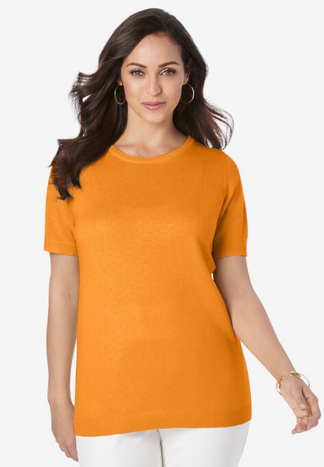 Fine Gauge Crewneck Shell | Woman Within