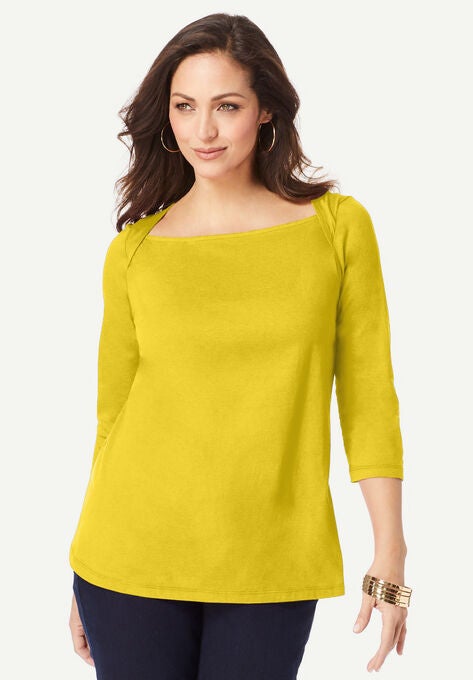 Envelope Neckline Tee | Woman Within