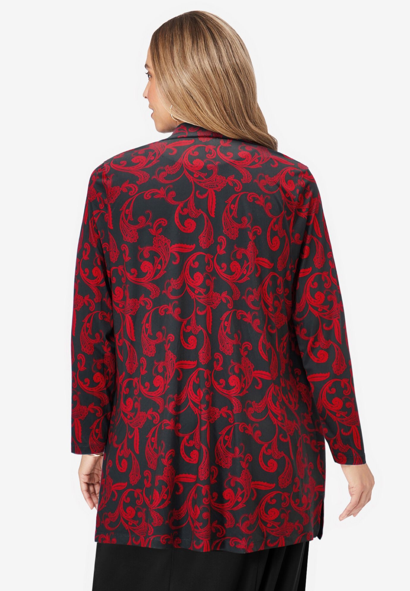 Stretch Knit Open Front Knit Topper | Woman Within