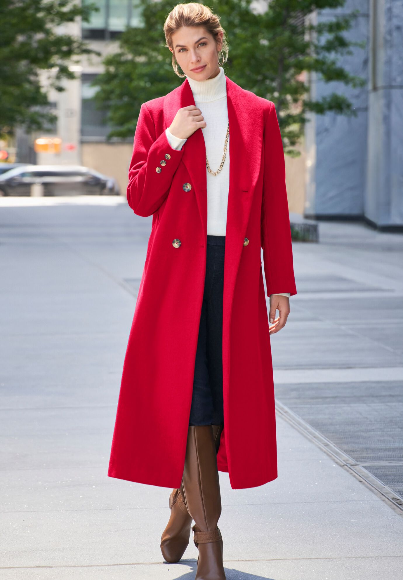 Long Shawl Collar Wool Coat | Woman Within