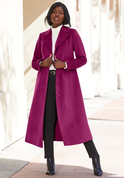 Full Length Wool Blend Coat | Woman Within