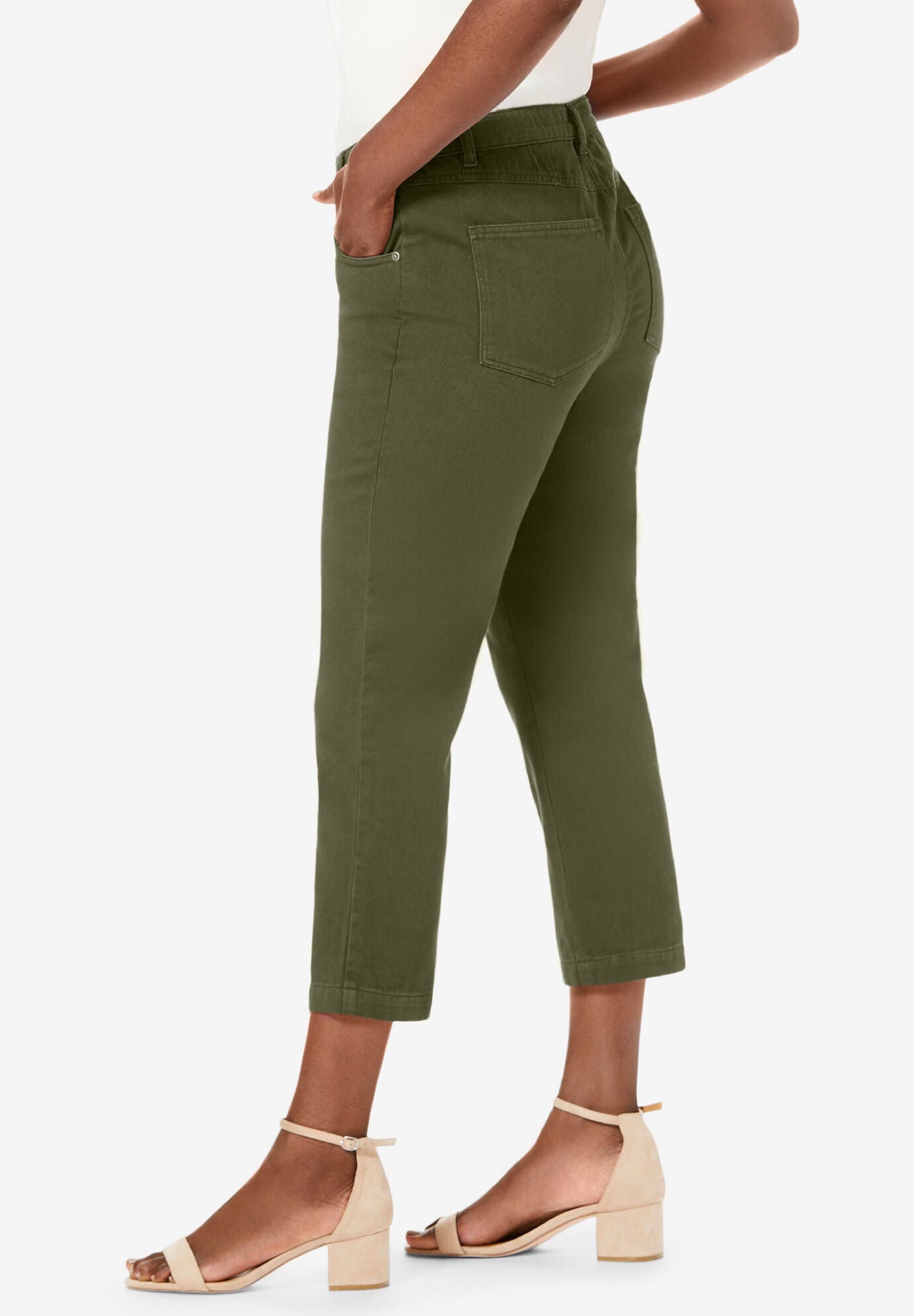 Classic Cotton Denim Capri - Non-Stretch Fit, Indigo | Woman Within