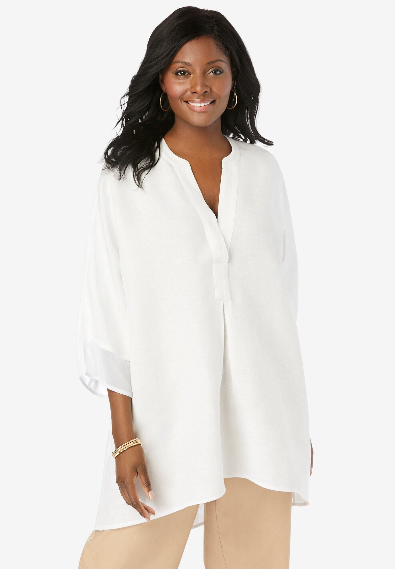 Hi-Low Linen Tunic | Woman Within