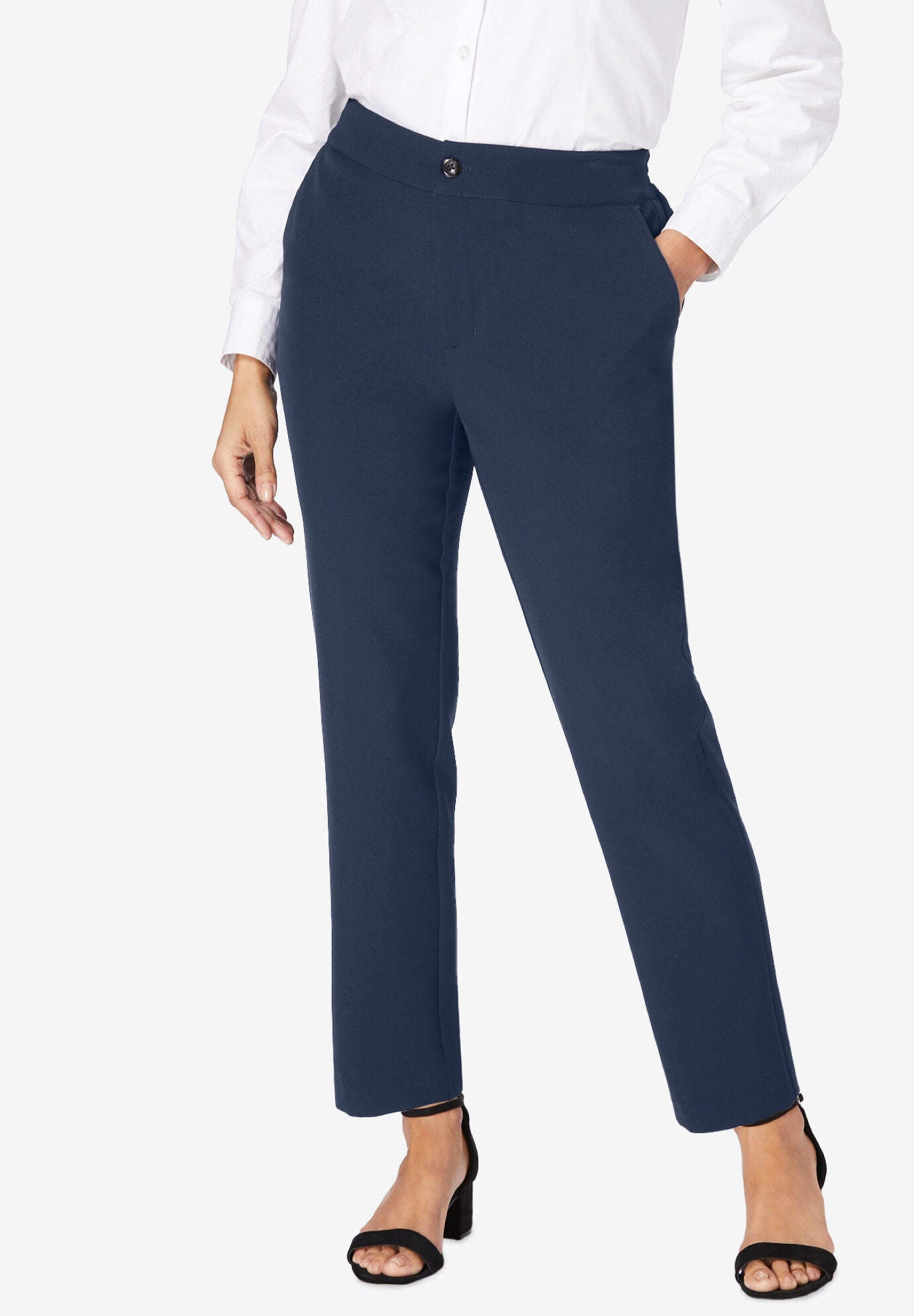 Bi-Stretch Slim Straight Pants for Women, 4453702 | Woman Within