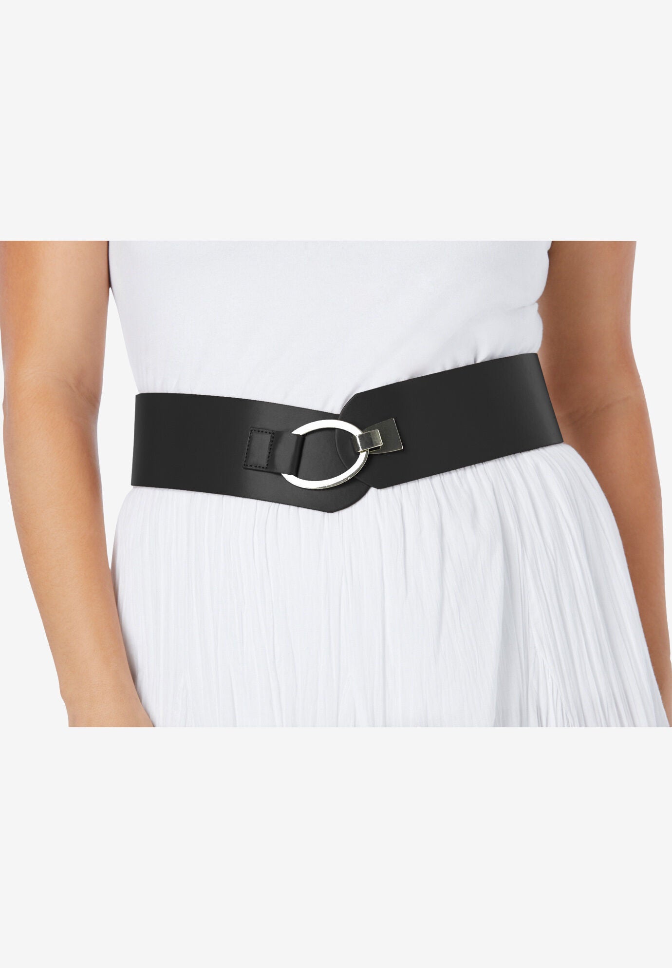 Contour Belt with Metal Ring Tab Closure | Woman Within