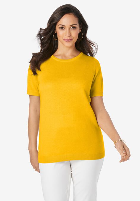 Fine Gauge Crewneck Shell | Woman Within