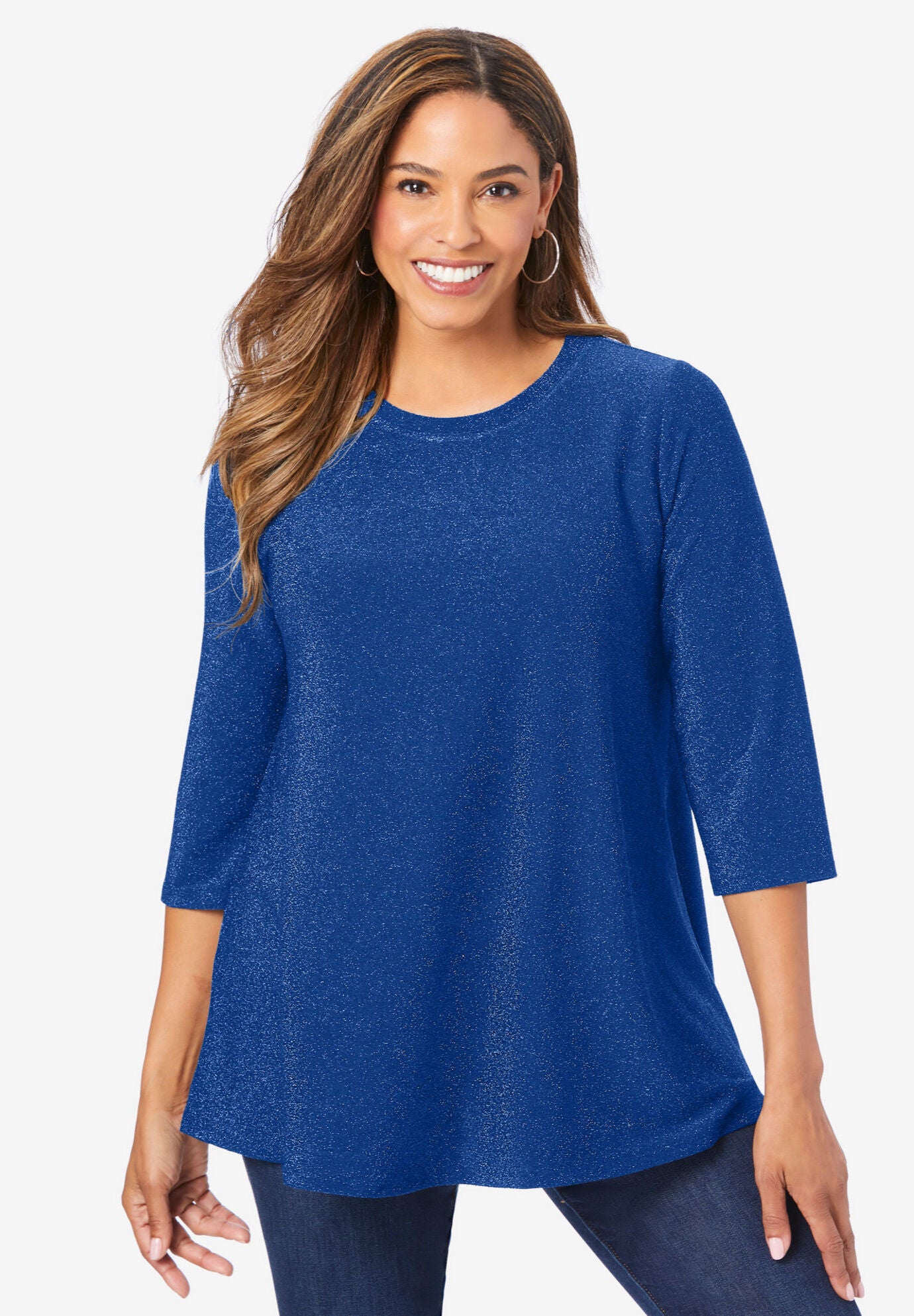 Plus Size Trapeze Shimmer Tunic for Holidays, 4428604 | Woman Within