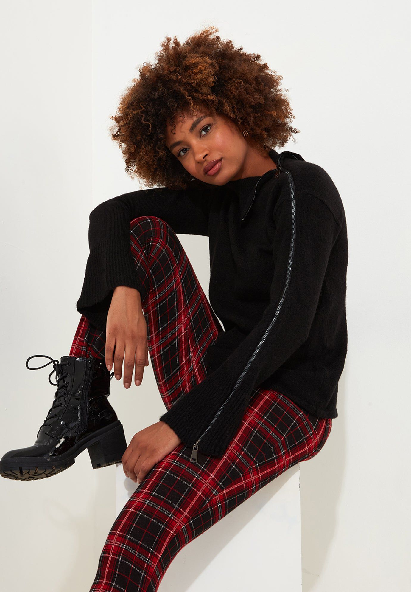 Asymmetrical Zip Neck Pullover Sweater | Woman Within