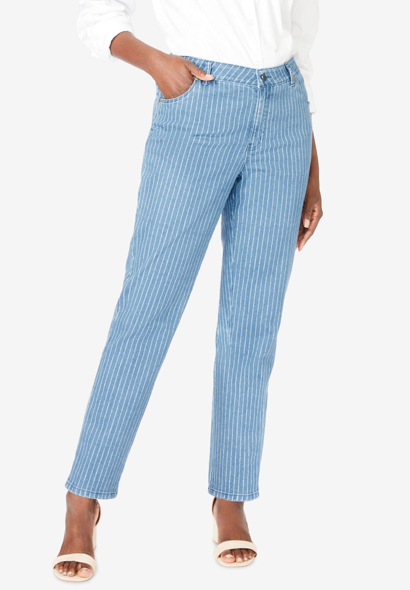 True Fit Stretch Denim Straight Leg Jean | Woman Within