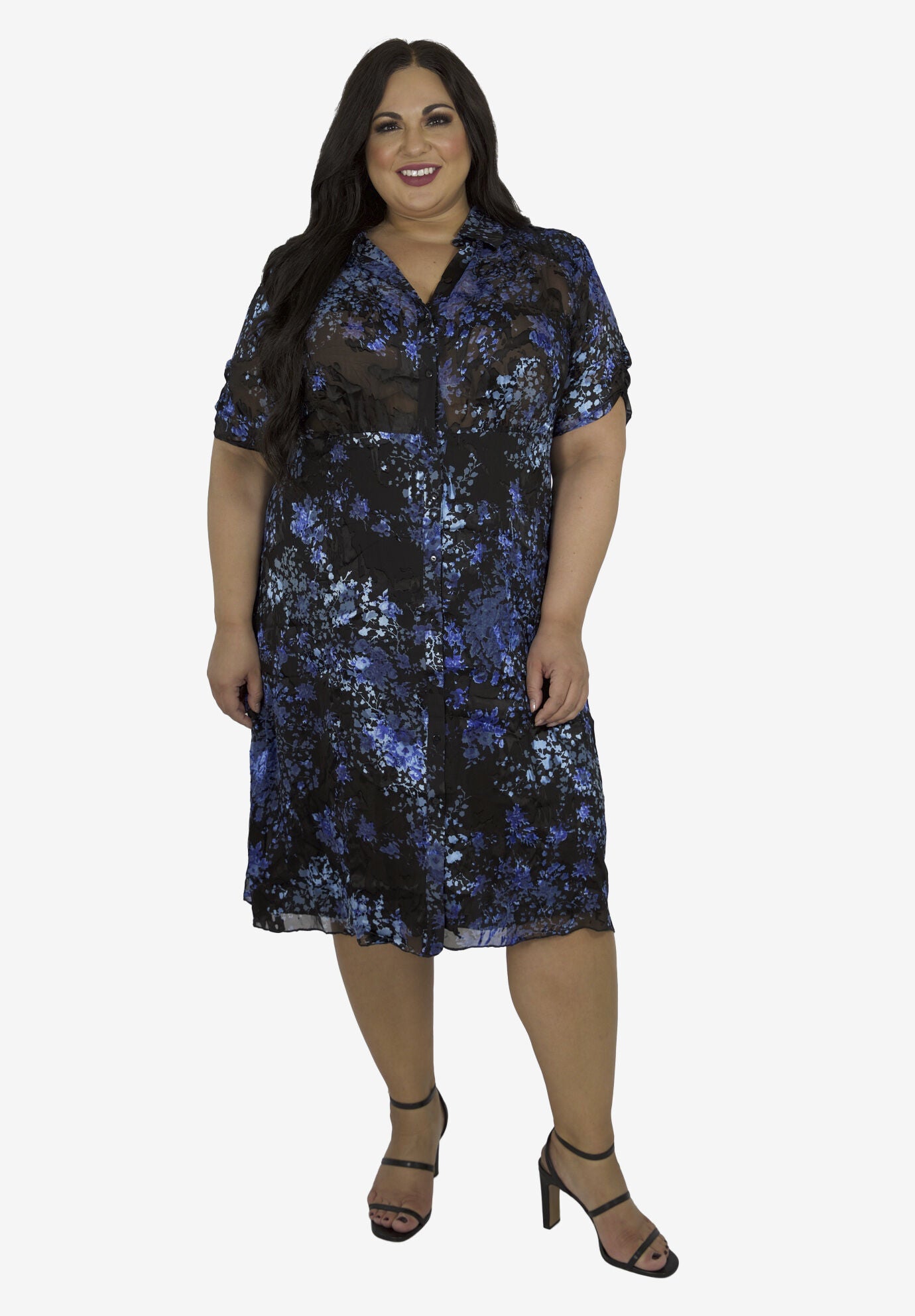 Flutter Sleeve Silk Wrap Dress | Woman Within