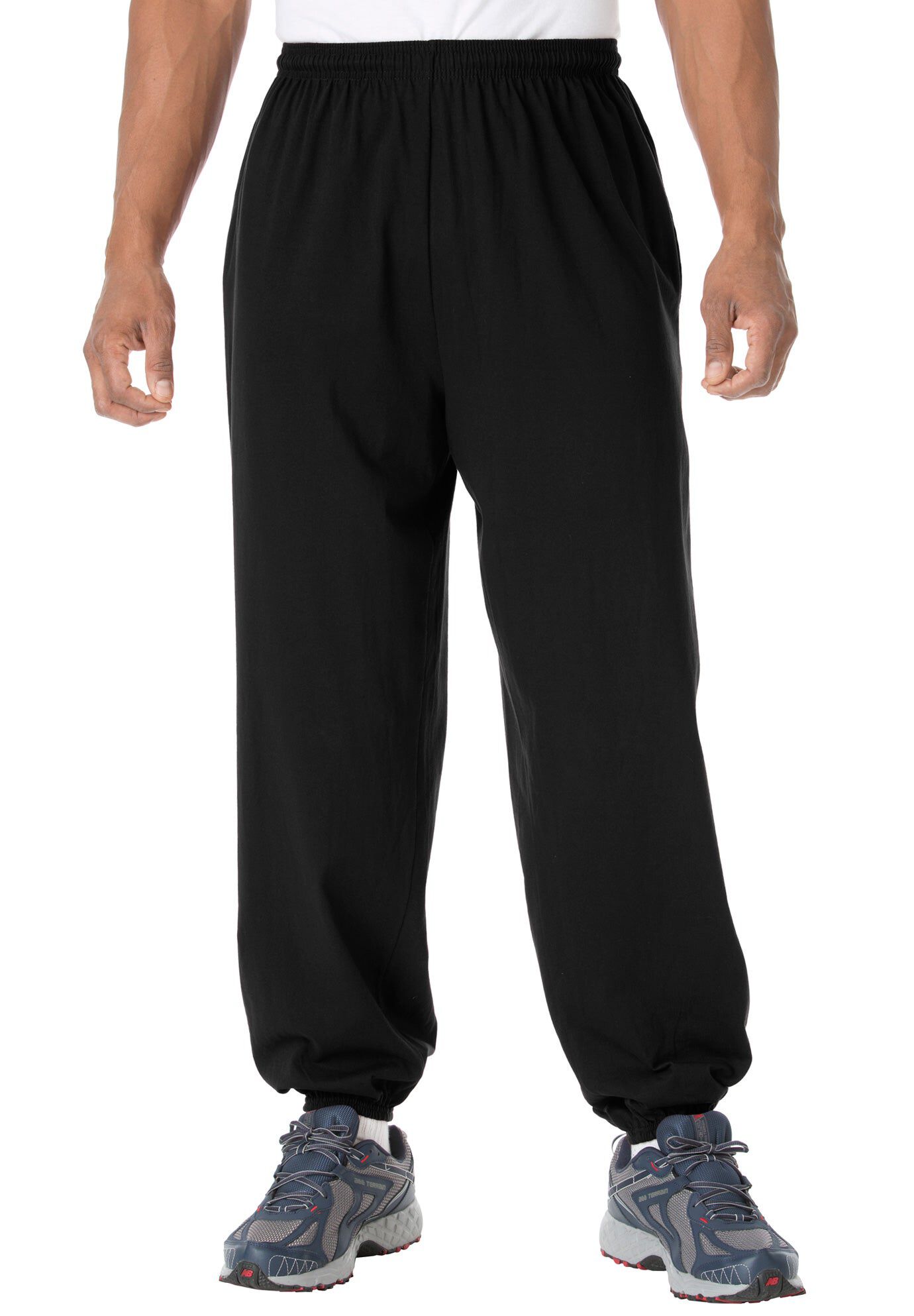 Lightweight Jersey Elastic Cuff Sweatpants | Woman Within