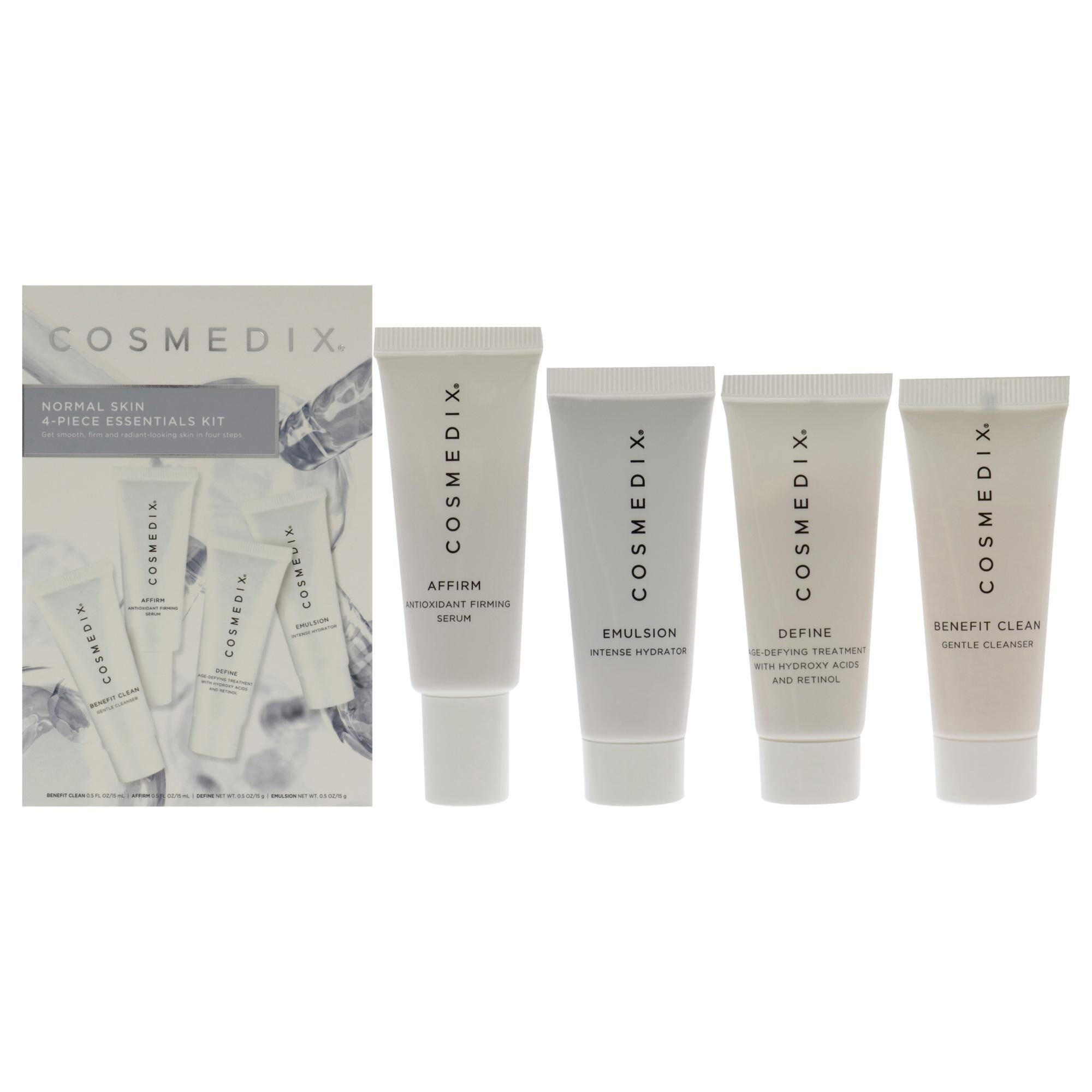 Normal Skin Essentials Kit by Cosmedix for Unisex - 4 Pc 0.5oz Benefit ...