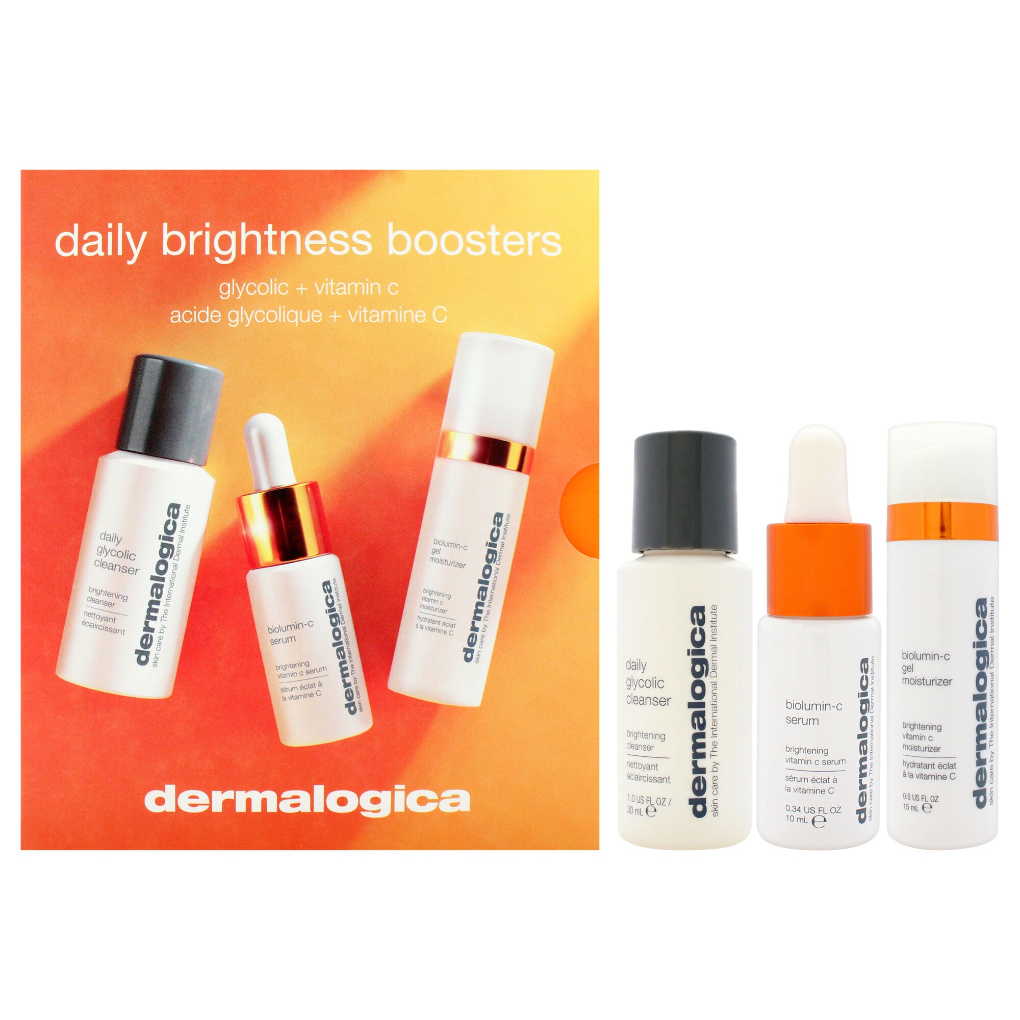 Daily Brightness Booster Kit by Dermalogica for Unisex - 3 Pc 0.5oz ...