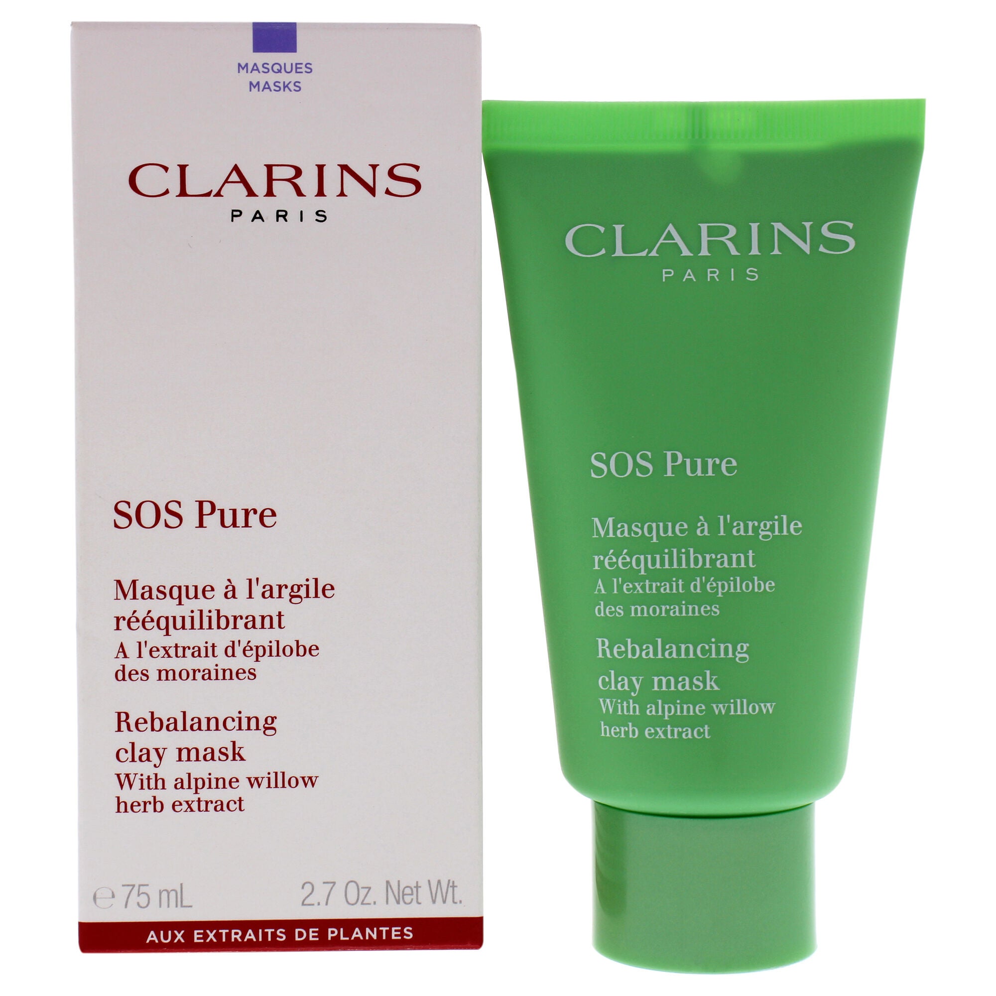 SOS Pure Rebalancing Clay Mask by Clarins for Women - 2.3 oz Mask ...