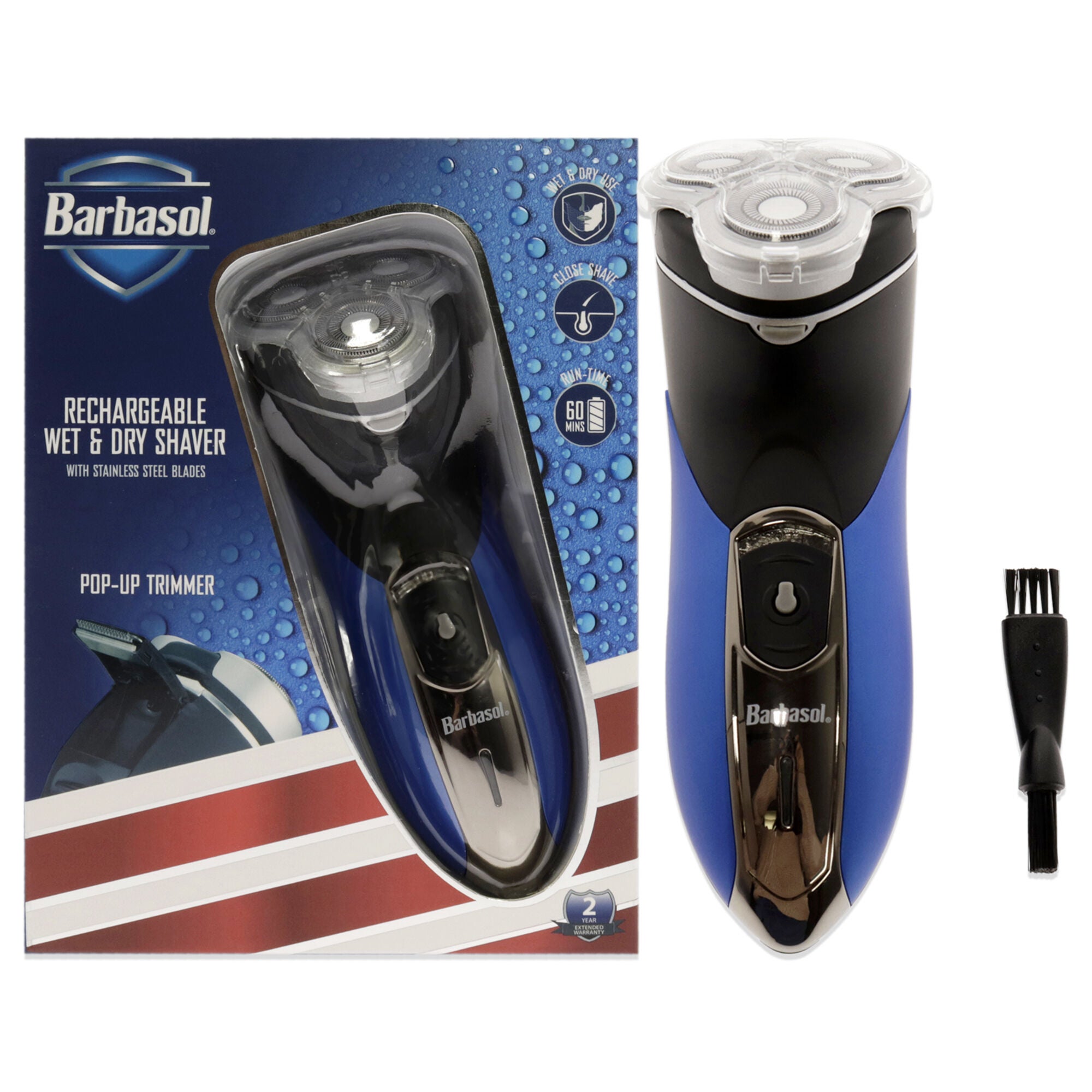 Rechargeable Wet and Dry Shaver - Gray-Blue by Barbasol for Men - 1 Pc ...