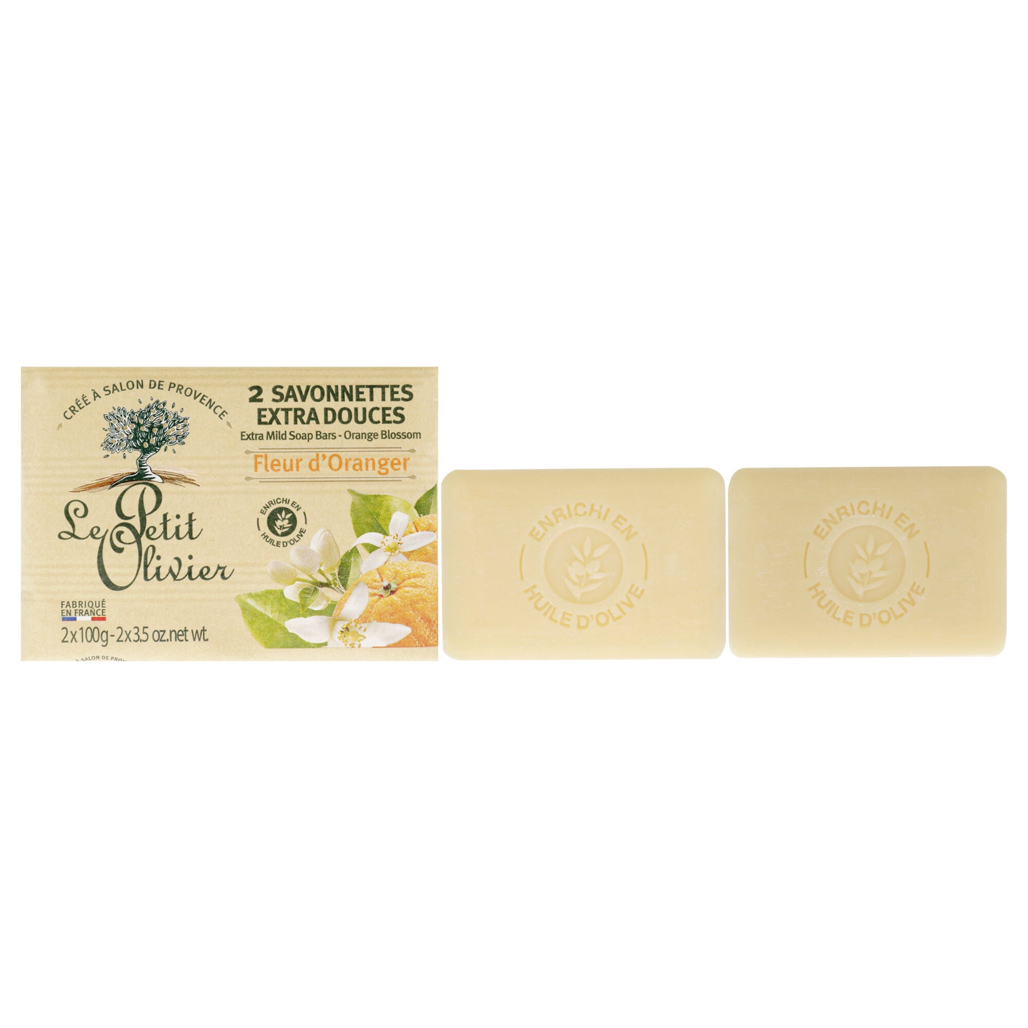 Extra Mild Soap - Orange Blossom by Le Petit Olivier for Unisex - 2 x 3 ...