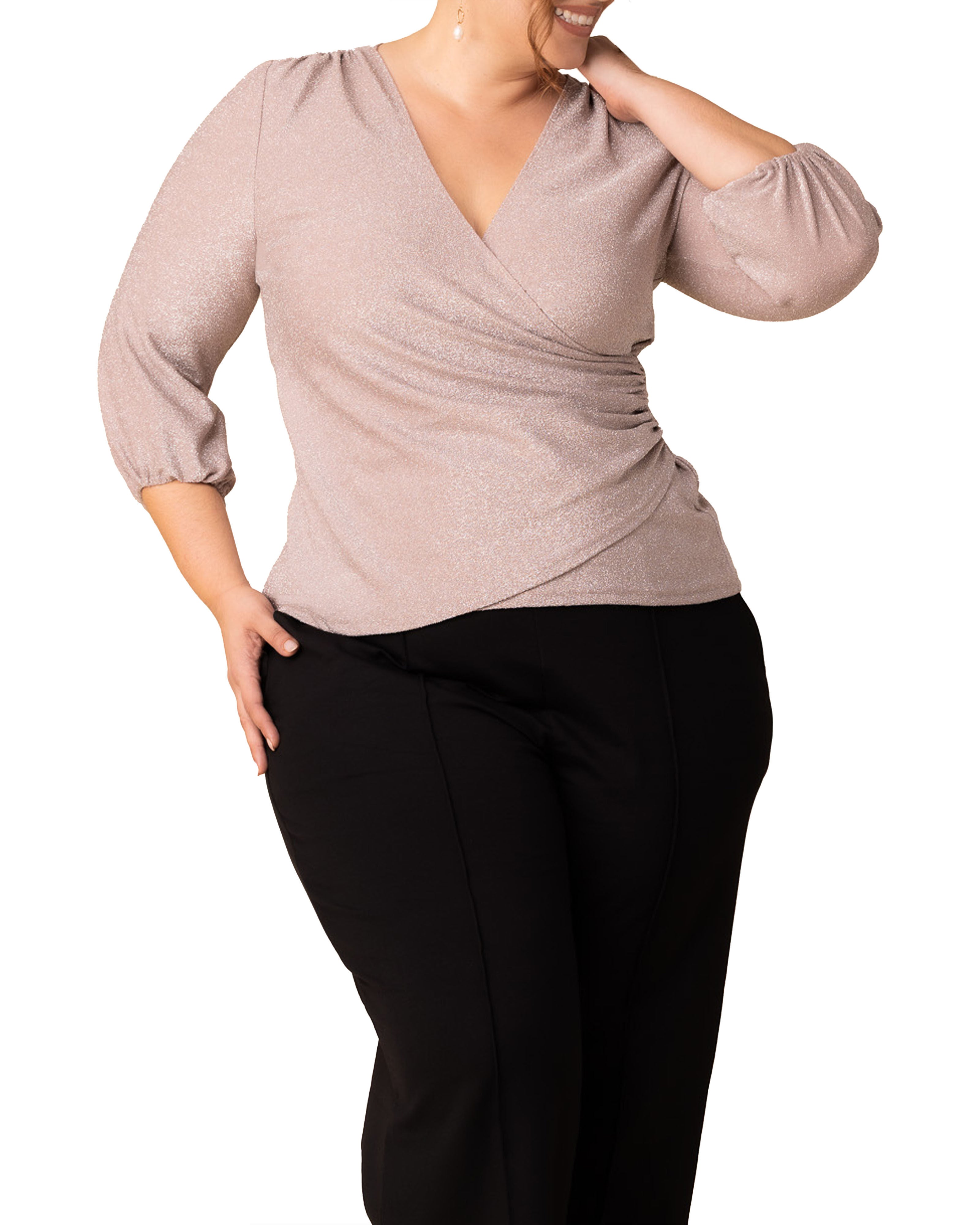 Celeste Faux Wrap Top | Woman Within