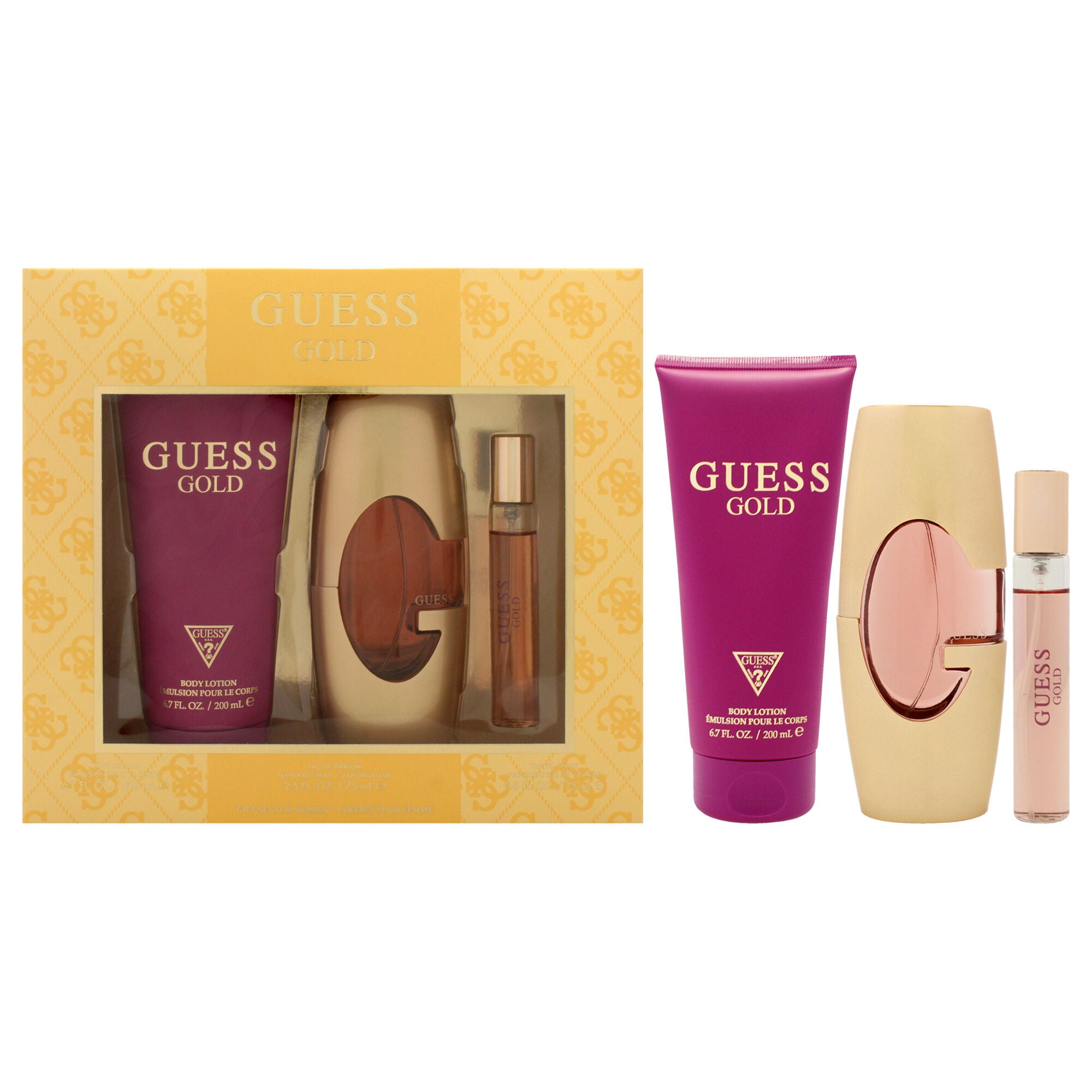 Guess Gold by Guess for Women - 3 Pc Gift Set 2.5oz EDP Spray, 0.5oz ...
