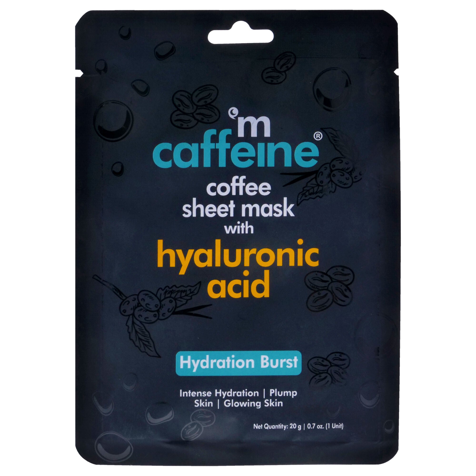 Coffee Sheet Mask with Hyaluronic Acid by mCaffeine for Unisex - 0.7 oz ...