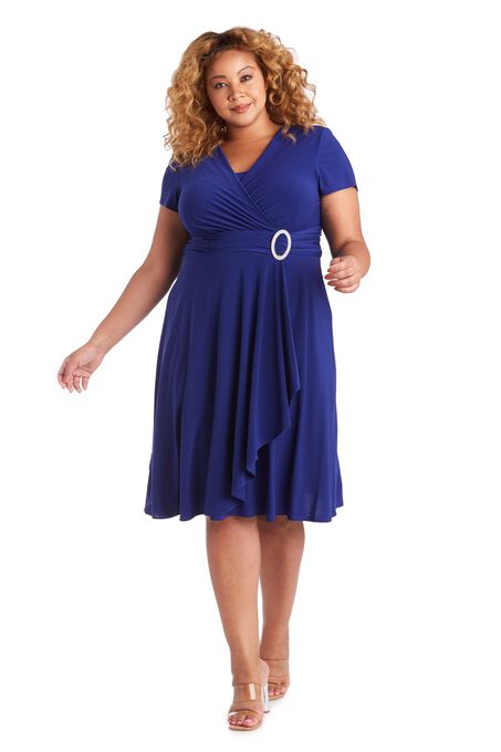 Short-Sleeve Faux-Wrap Dress | Woman Within