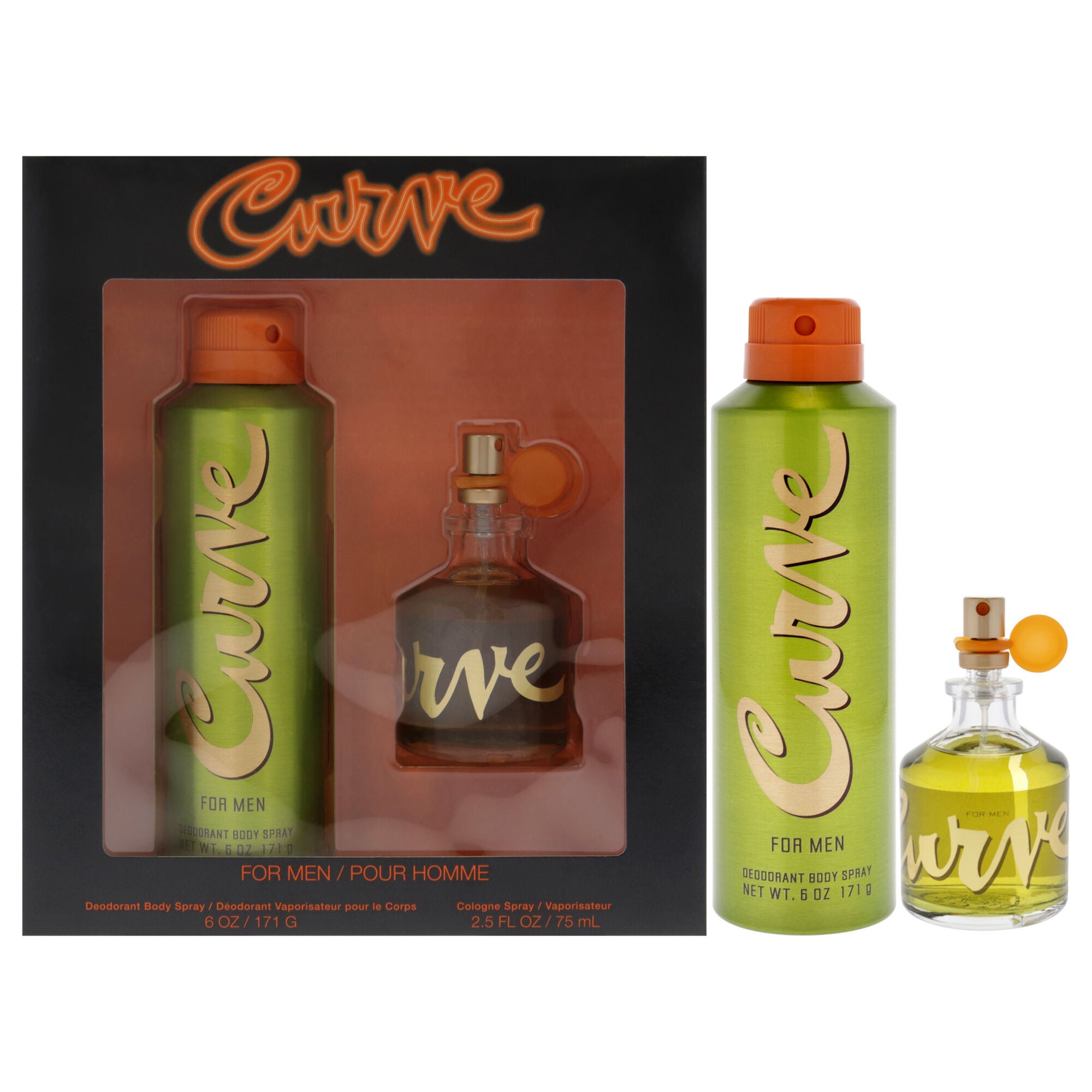 Curve by Liz Claiborne for Men - 2 Pc Gift Set 2.5oz Cologne Spray, 6oz ...